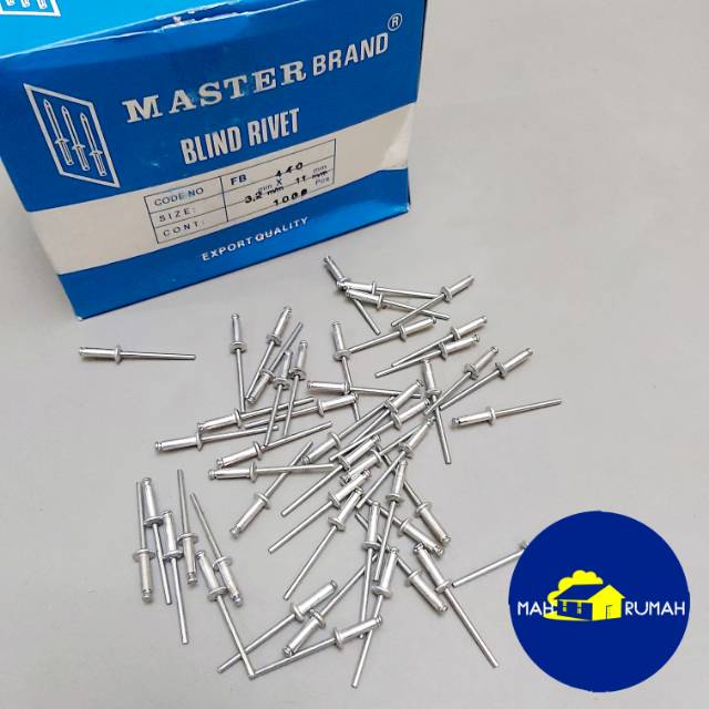 Jual Paku Rivet Rifet Ripet - MASTER BRAND 440 3.2MM X 11MM (isi 50 ...