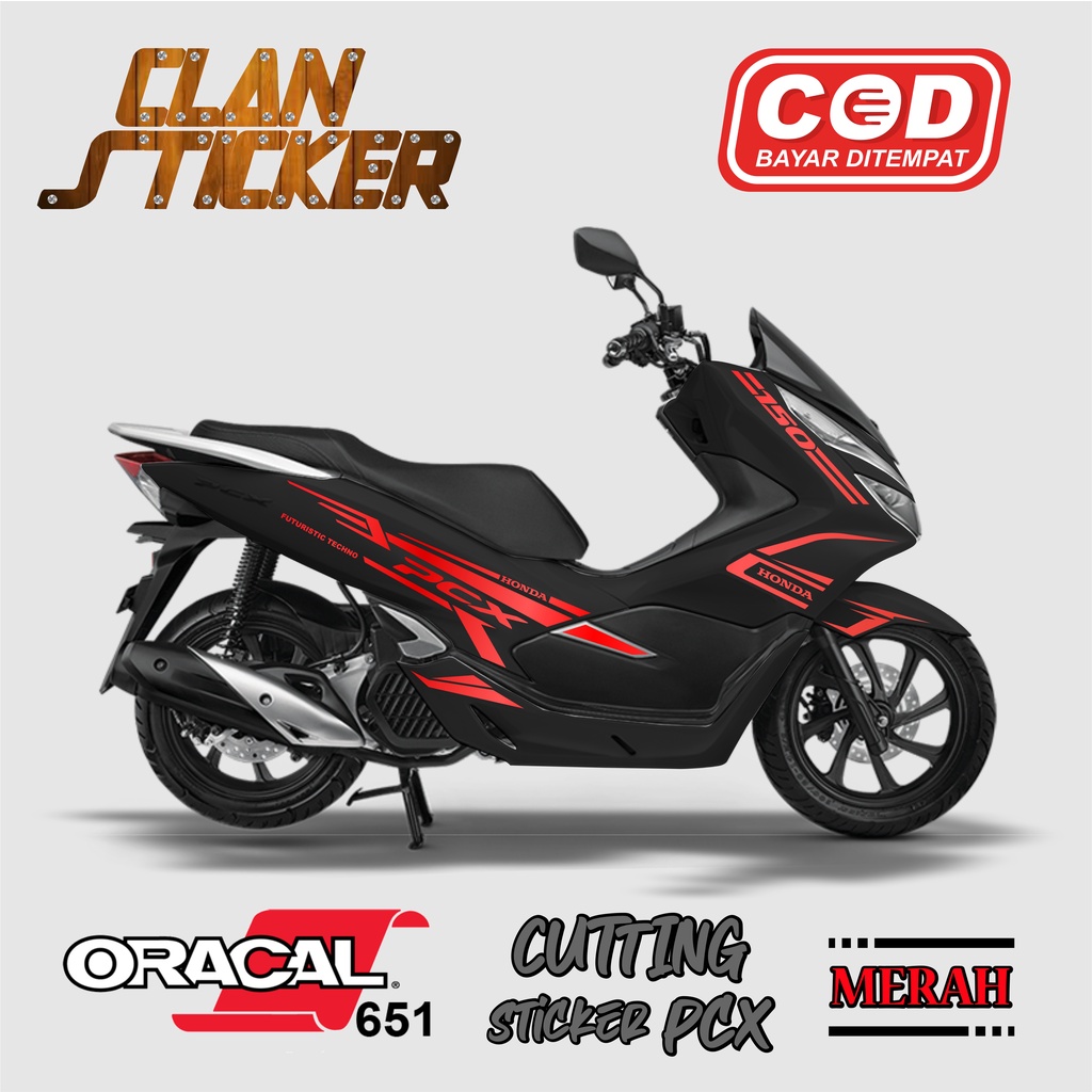 Jual Cutting Sticker PCX 150 Futuristic Techno Striping Stiker ...