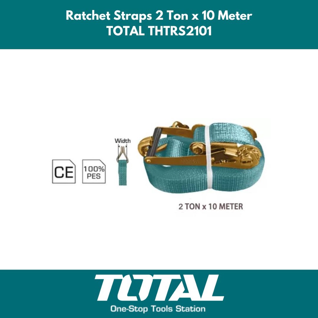 Jual Tali Pengikat Barang Ratchet Straps 2T-10m TOTAL THTRS2101 | Shopee Indonesia