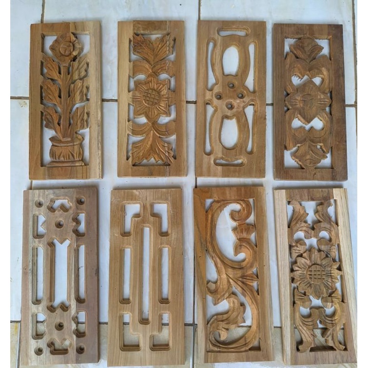 Jual kepingan ornamen isian loster kayu JATI harga promo ukuran 13x30 ...