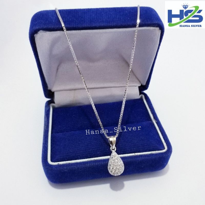 Jual Kalung Perak Wanita Silver Asli 925 Lapis Emas Putih Italy Santa ...