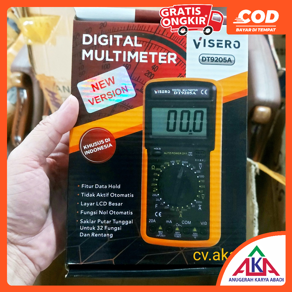 Jual VISERO DT9205A Multitester / Avometer / Multimeter Digital Jumbo ...