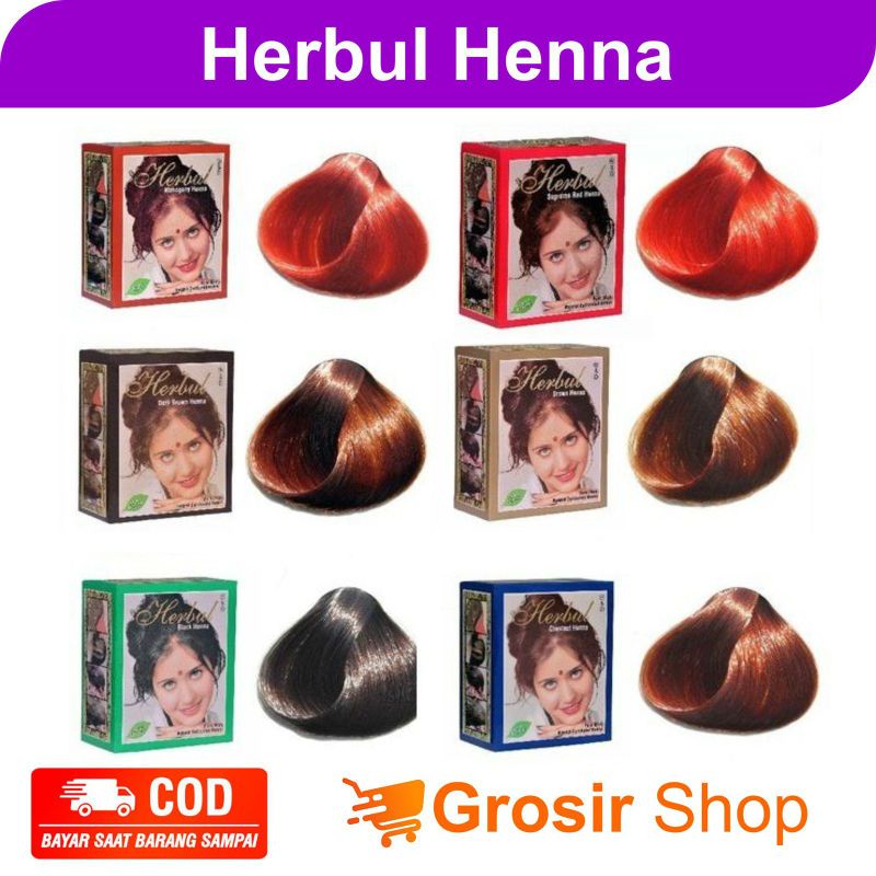 Jual Henna Rambut Pewarna Rambut Semir Rambut Cat Rambut Bpom | Shopee ...