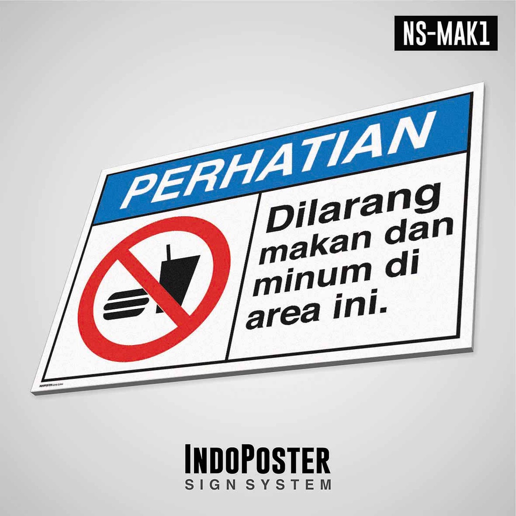Jual Safety Sign Rambu K3 PVC ANSI Dilarang Makan Dan Minum Di Area Ini ...