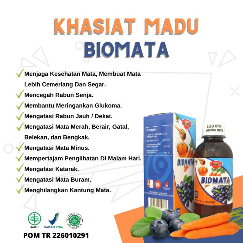 Jual Biomata Obat mata Minus Dan Plus Madu Solusi Keluhan Mata | Shopee ...