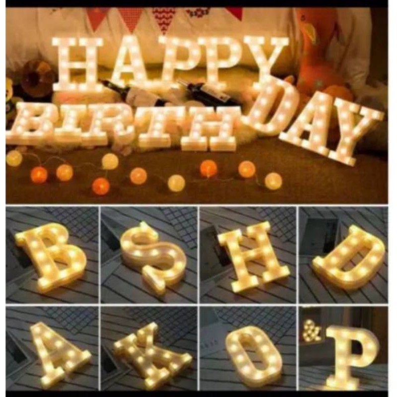 Jual Lampu LED HURUF Uk. 16 cm. (Huruf O - Z) | Shopee Indonesia