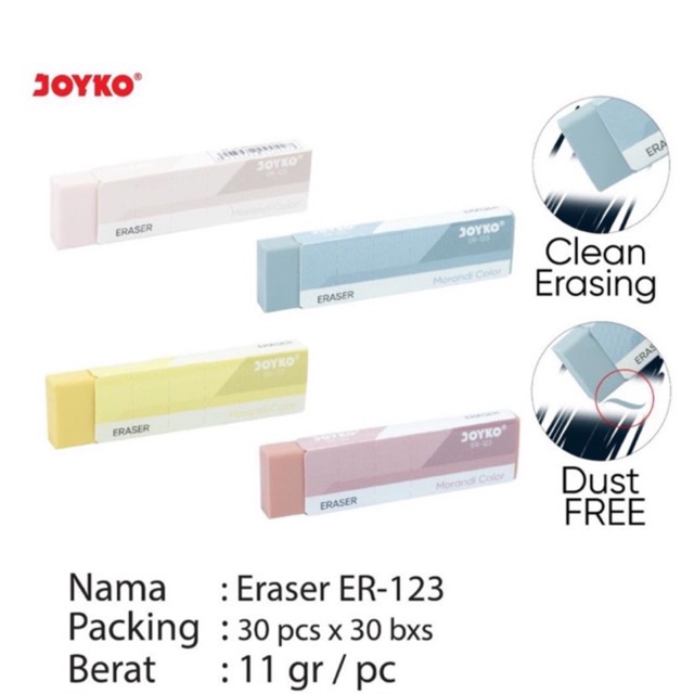 Jual Joyko Eraser ER-123 ER 123 / Penghapus Warna Unik Murah Berkualitas | Shopee Indonesia