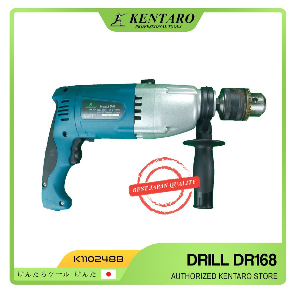 Jual BOR LISTRIK IMPAK DR168 DR 168 IMPACT HAND DRILL 16MM HEAVY DUTY HD KENTARO JAPAN | Shopee ...