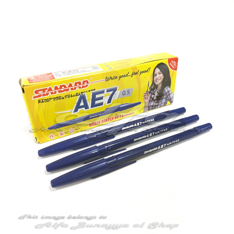 Jual STANDARD Pulpen AE7 (Pak Isi 12) - Ballpoint Pen - Pena | Shopee Indonesia