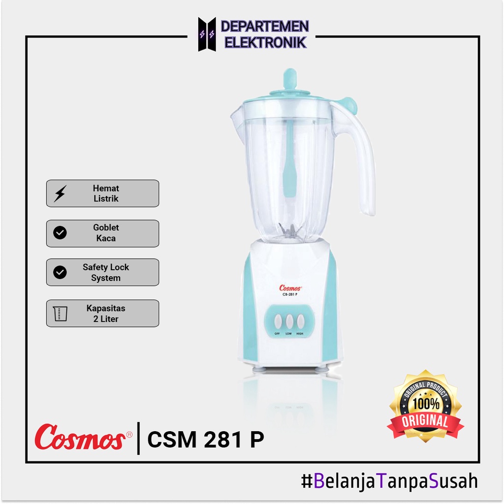 Jual Blender 2 In 1 Cosmos CB 281 P / CB-281P Gelas / Wadah Plastik 2 Liter MURAH BANGET ...
