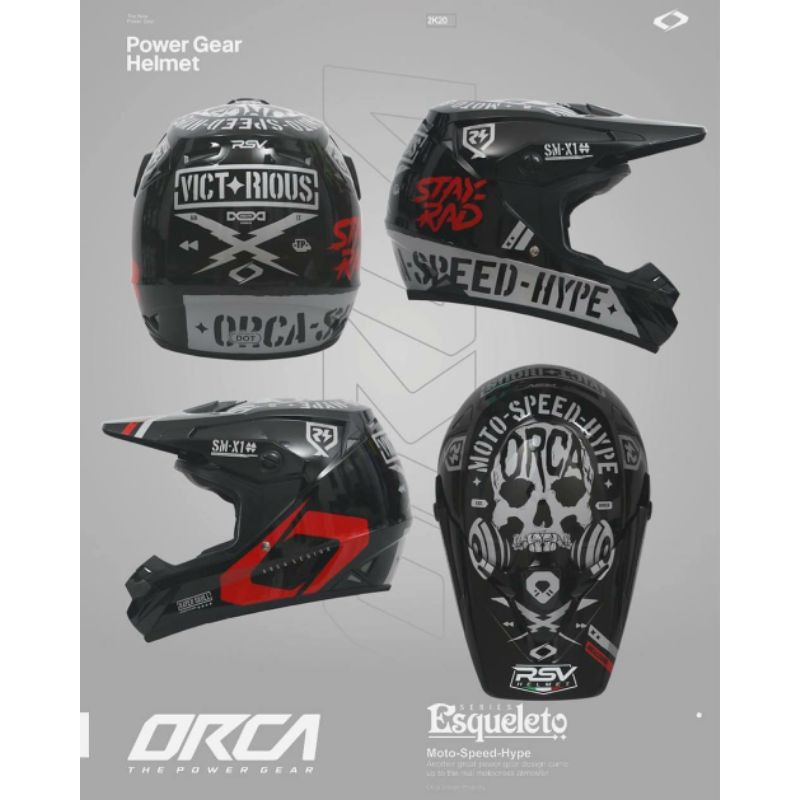 Jual Helm ORCA ESQUELETO ORIGINAL dan Styles - Hitam | Shopee Indonesia