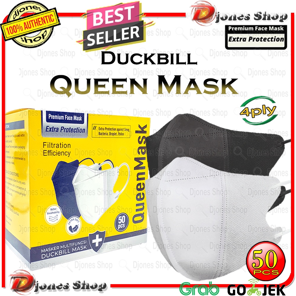 Jual MASKER DUCKBILL GARIS QUEENMASK / QUEEN MASK 1 BOX 50 PCS | Shopee ...