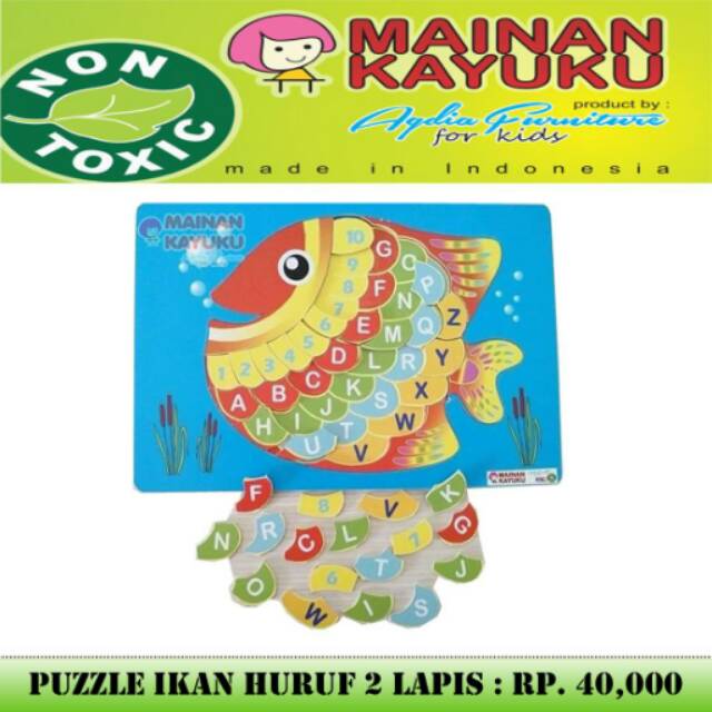 Jual Puzzle ikan huruf 2 lapis | Shopee Indonesia