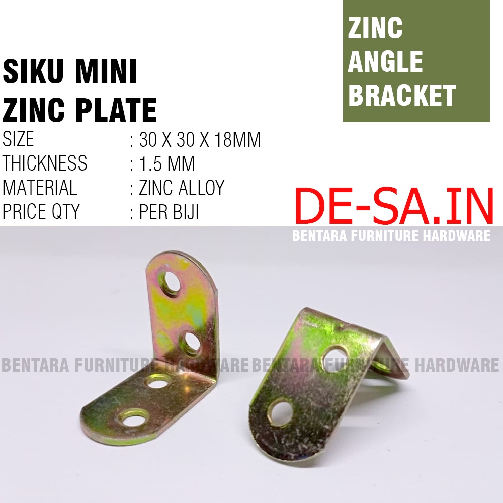 Jual 30MM SL-BE SIKU L BESI 3CM BRAKET SIKU ZINC PLATE 30 x 30 x 18MM ...