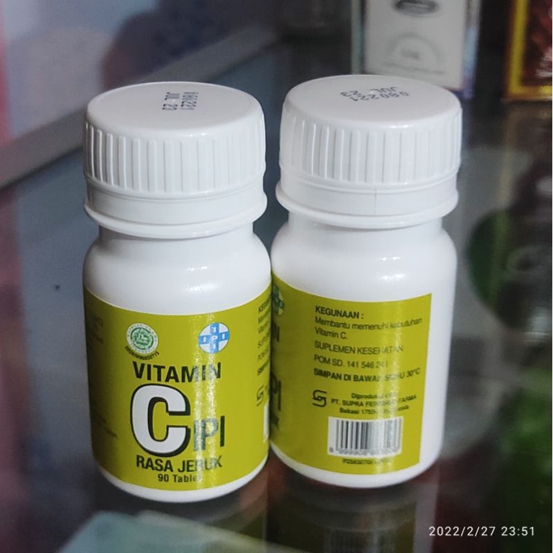 Jual Vitamin C Ipi Rasa Jeruk Isi 90 Tablet Vit-C CIpi Original ...