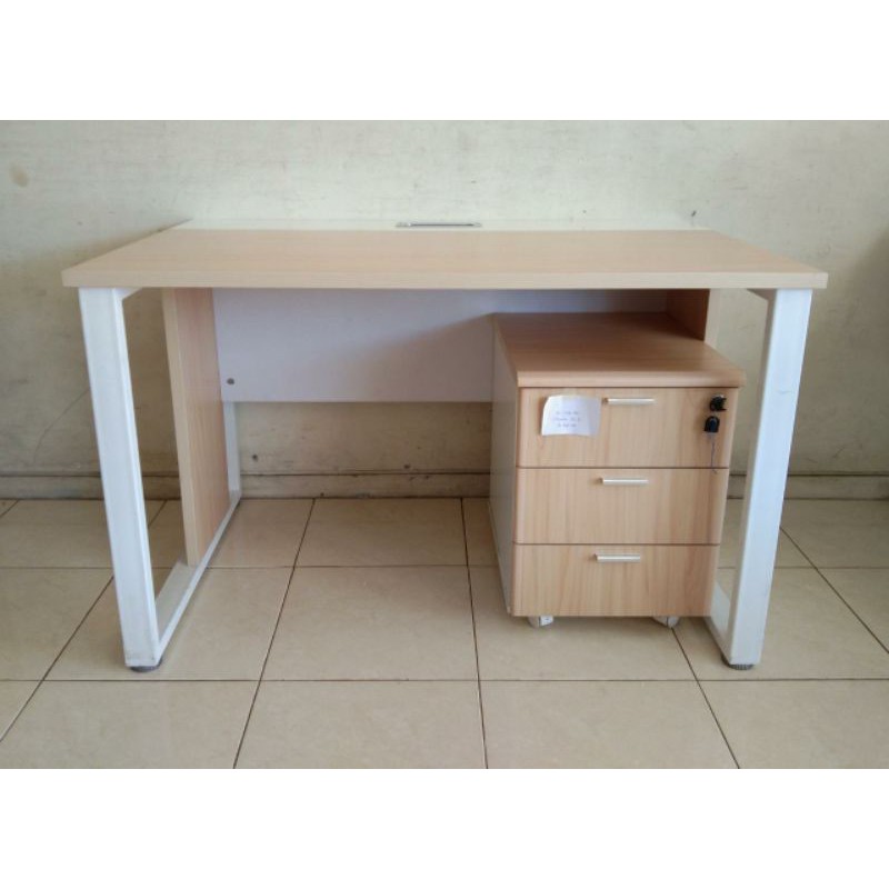 Jual Meja Kantor Meja Kerja + Laci Dorong UNO UOD7066-MD 160x75x75 cm ...