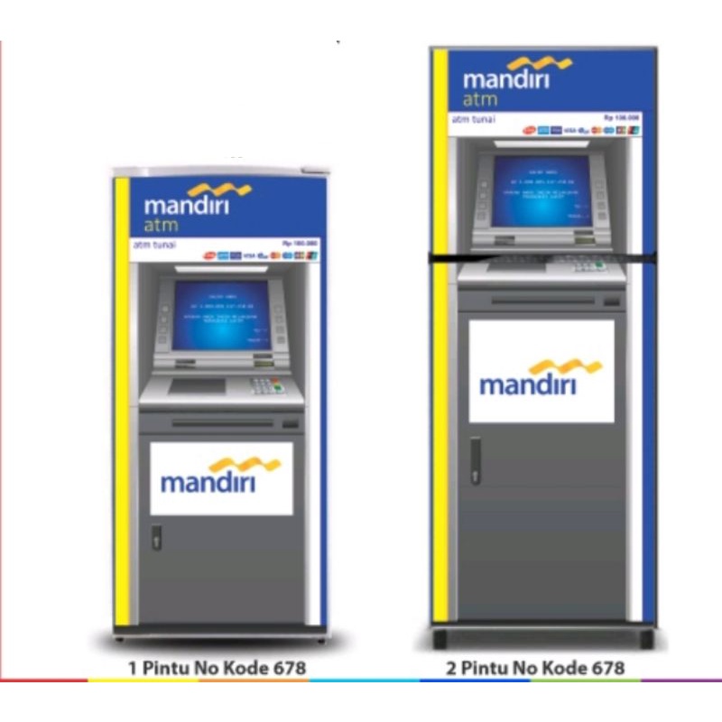 Jual Stiker kulkas 3 pintu motif ATM MANDIRI ukuran 60x190 cm | Shopee ...