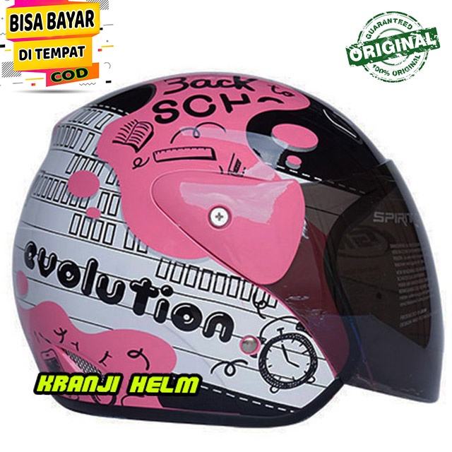 Jual Helm / Helm half face / Helm gm evolution note bright pink terlaris | Shopee Indonesia