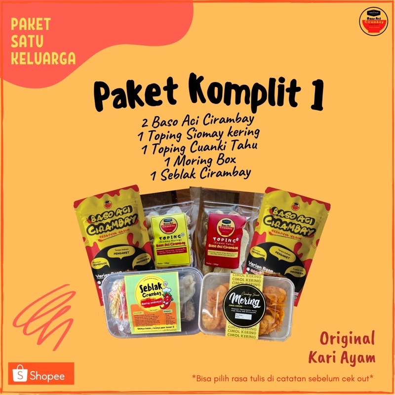 Jual Paket Komplit 1 (isi paket : 2 Baso aci cirambay,1 toping siomay,1 ...