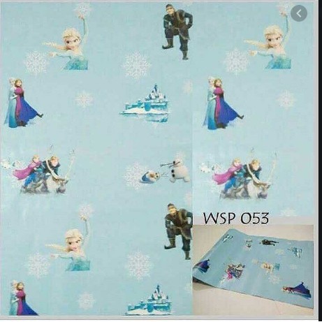 Jual wallpaper dinding motif frozen/warna biru dan pink | Shopee Indonesia