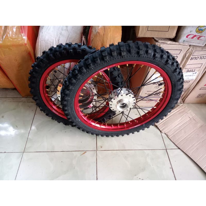 Jual velg jari-jari yamaha x ride 115/125 CC cross trail ring 14/17 plus ban | Shopee Indonesia