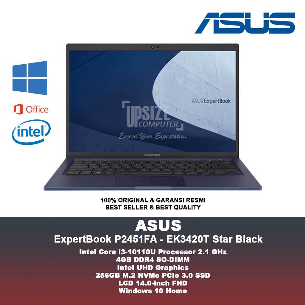 Jual Asus ExpertBook P2451FA-EK3420T i3 10110U 4GB 256GB SSD 14 Win 10 ...