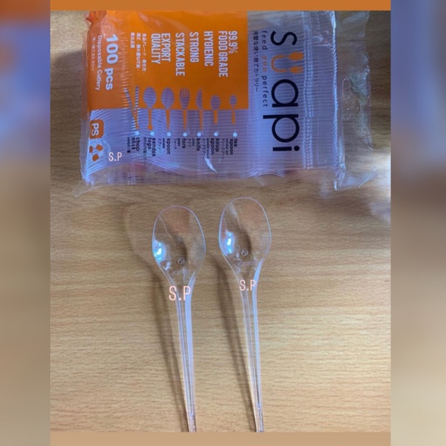 Jual Sendok Suapi Bening Sendok Makan Plastik | Shopee Indonesia