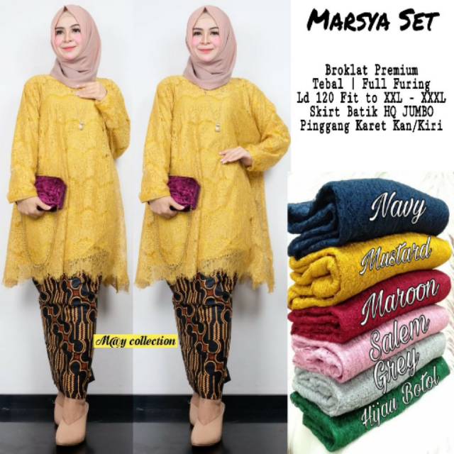 Jual marsha set kebaya jumbo ld 120 by maycol | Shopee Indonesia