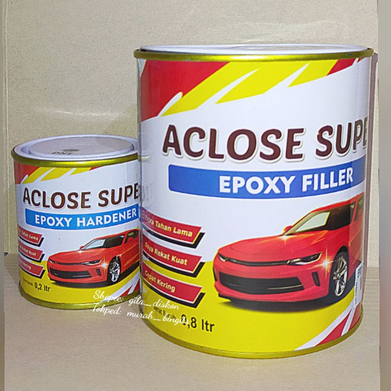 Jual Epoxy ACLOSE SUPER DNT, putih/ abu/ hitam 1 kg | Shopee Indonesia