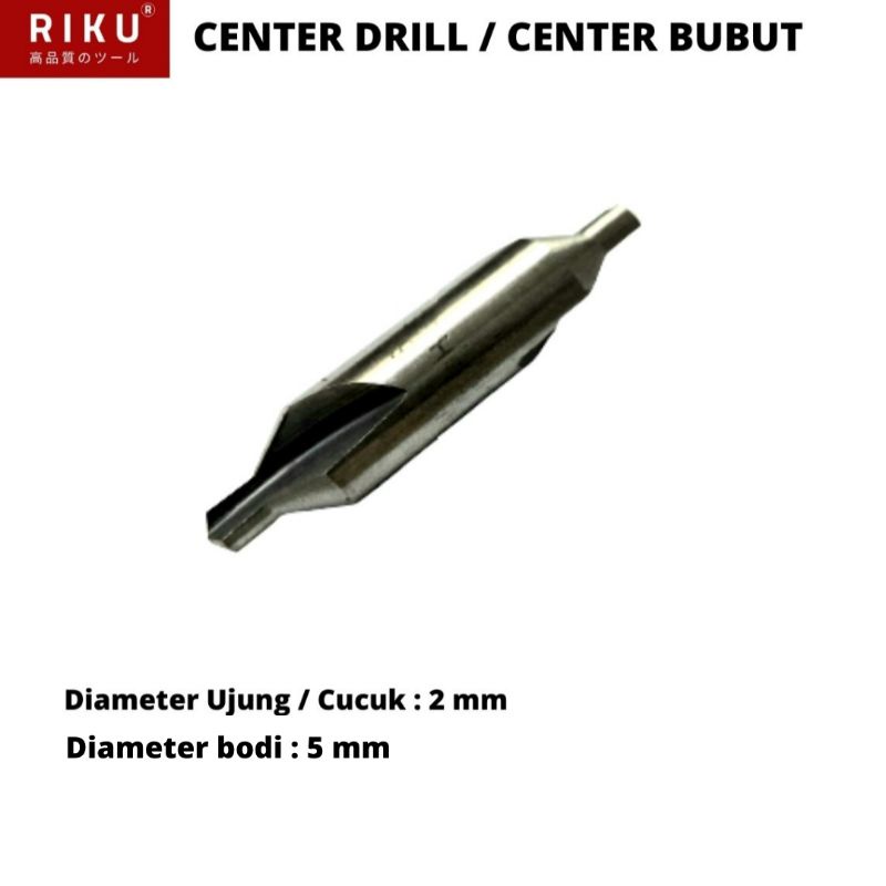 Jual Centre Center Drill / Center Bubut 2 mm mili - Bodi 5 mm mili ...