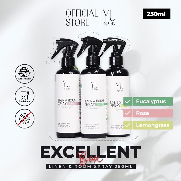 Jual YU SPRAY Paket Promo Linen Room & Spray Isi 3 Pcs 100ml ...