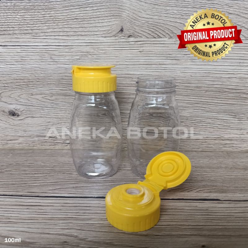 Jual BOTOL PET MADU TJ 100 ML BENING TUTUP FLIPTOP KUNING MURAH ...