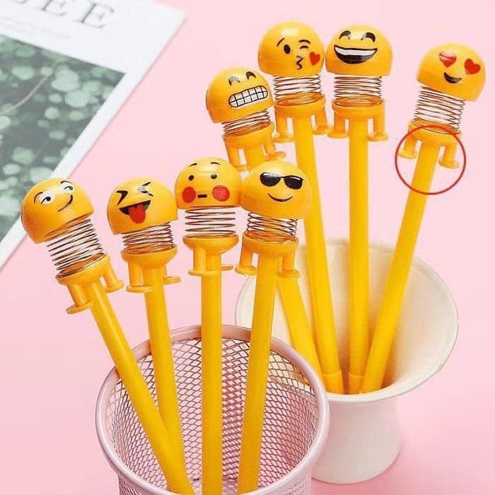 Jual AMO-Pen Gel Pulpen Bouncing Spring Doll Emoticon | Shopee Indonesia