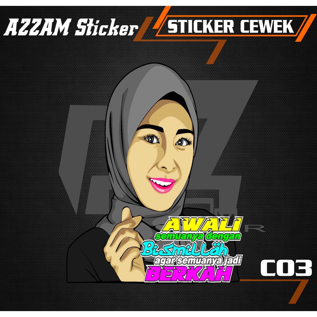 Jual Stiker Cewek vector Cewek hijab Sticker decal mobil TRUCK Sticker ...