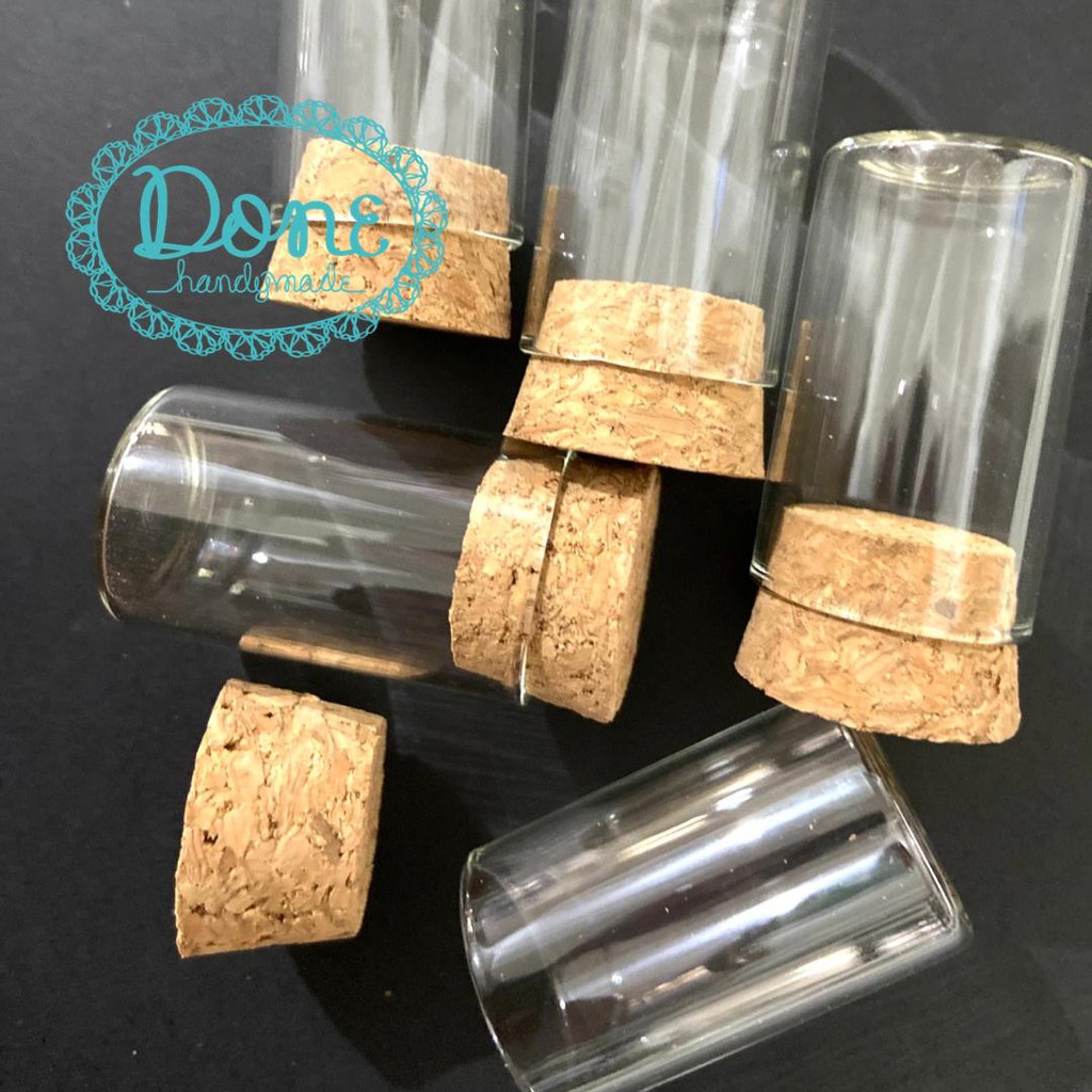 Jual botol tutup gabus botol kaca craft tabung kaca dome tube | Shopee ...