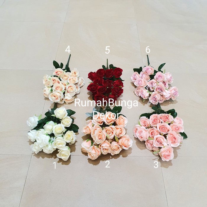 Jual Rose Mawar Artificial x18 ( Ada 6 Warna ) | Shopee Indonesia