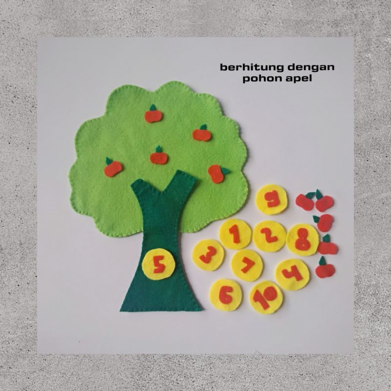 Jual mainan edukasi flanel berhitung apel | Shopee Indonesia
