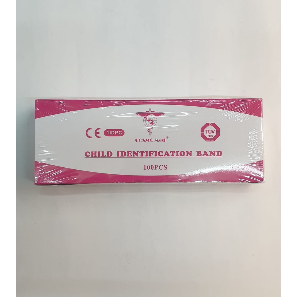 Jual COSMO Med Child Identification Band Pink ORIGINAL (1 Box/100 Pcs ...