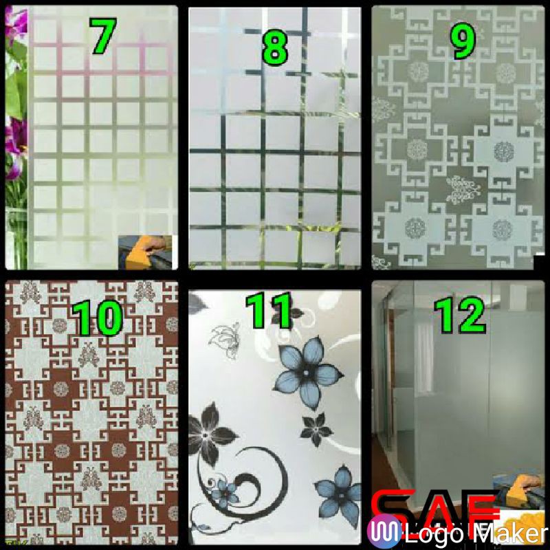 Jual stiker kaca film/sticker kaca motif/motif bunga daun bambu dan ...
