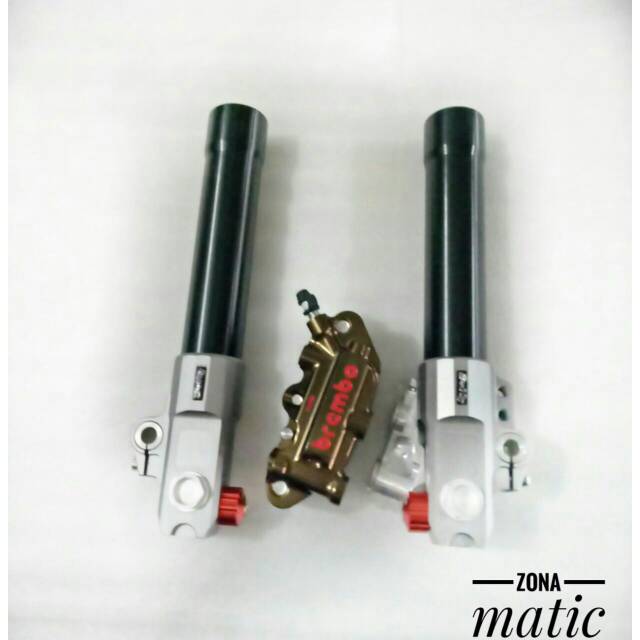 Jual Paketan shock depan rt stage 6 copy ori + breket + kaliper brembo ...