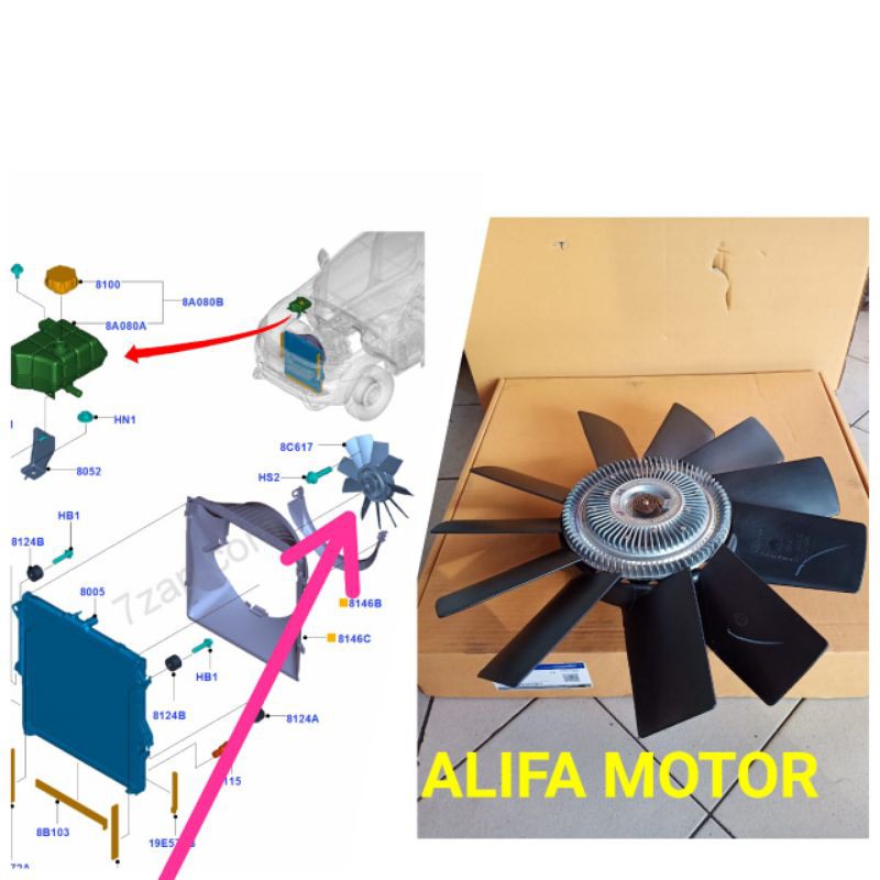 Jual Visco Fan Motor Fan Ford Ranger 2.2cc Kipas Original Ford ...