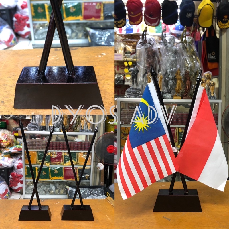 Jual Bendera meja dan Tiang model silang kayu (satu set) | Shopee Indonesia