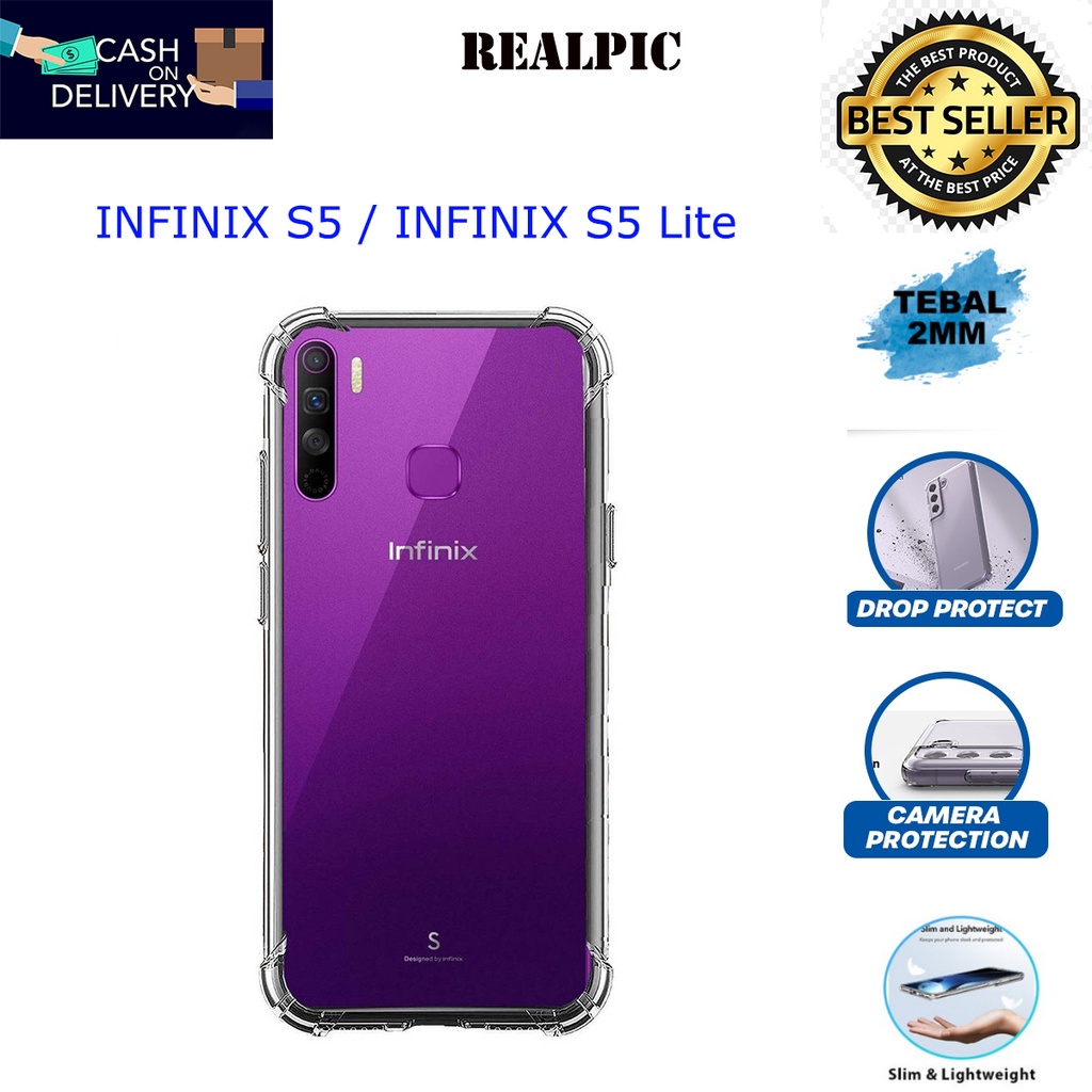 Jual Case Infinix S5 / Infinix S5 Lite Casing Clear HD KETEBALAN 2MM ...