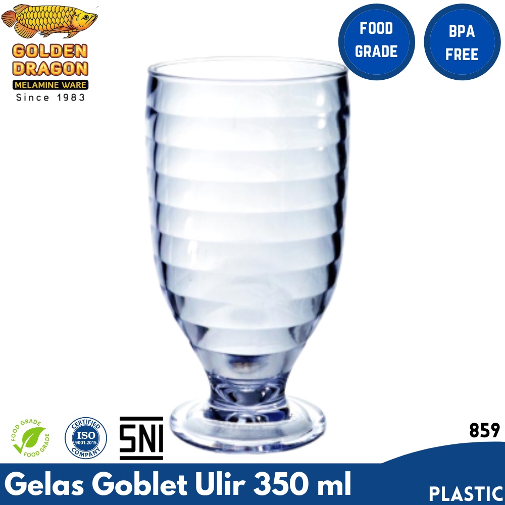 Jual Gelas Goblet Ulir 350 ml Plastik Golden Dragon / Gelas Mug Jus Teh ...