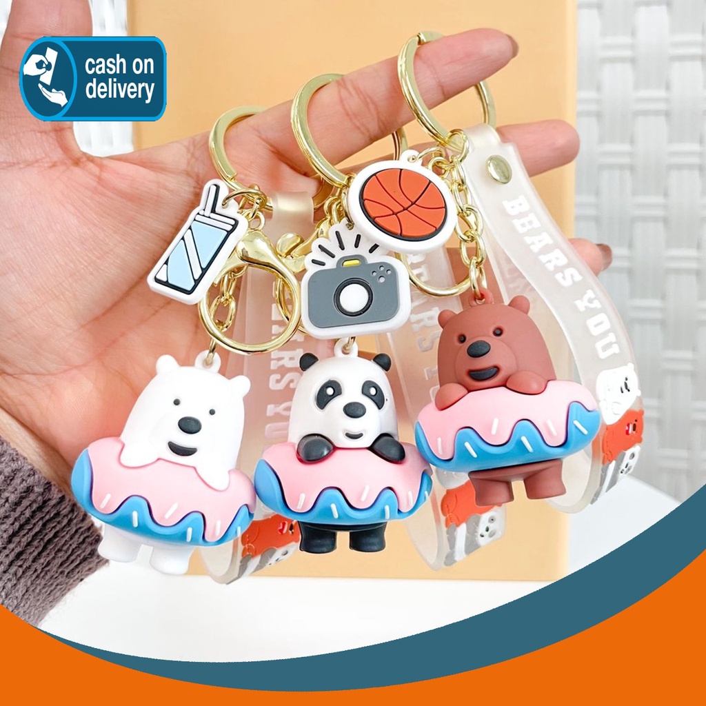 Jual GANTUNGAN KUNCI WE BARE BEARS DONAT KEY CHAIN PANPAN ICE BEAR ...