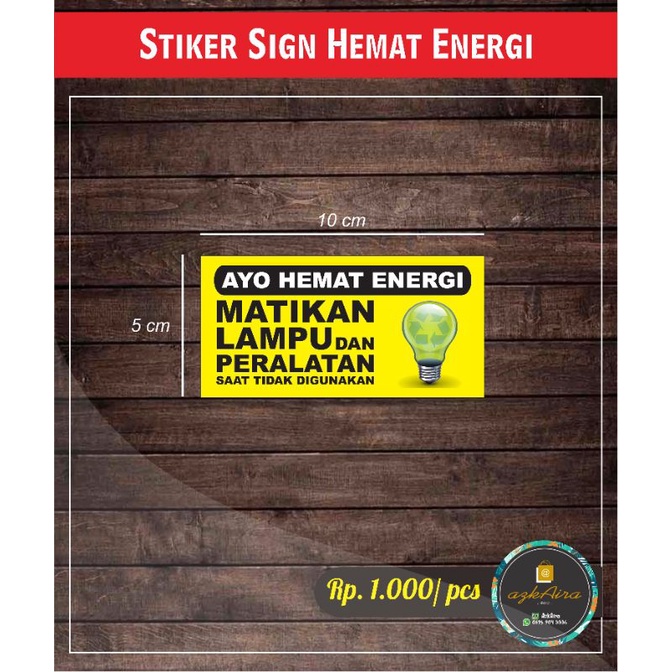 Jual Sticker Stiker Sign Rambu Ayo Hemat Energi - Uk. 10x5 cm | Shopee ...