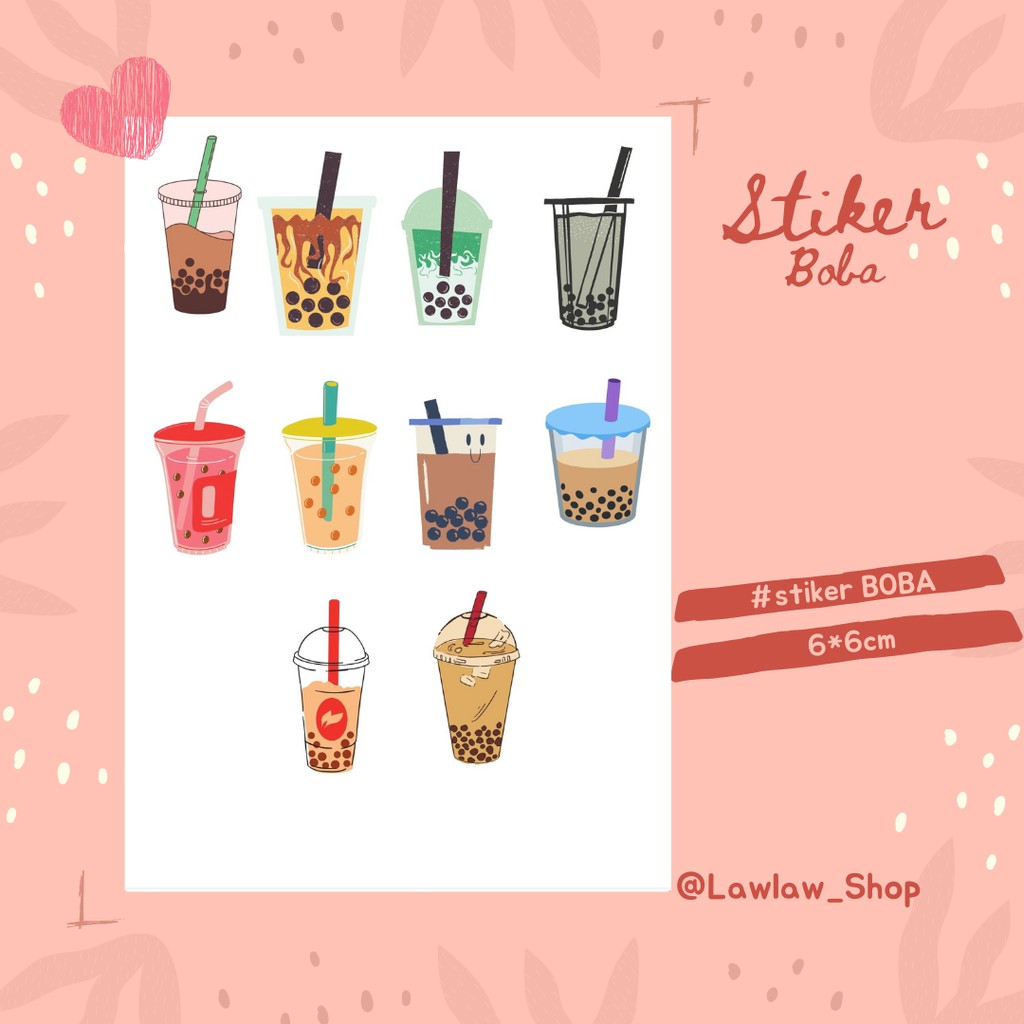 Jual STIKER AESTHEHTIC BOBA CUTTING | Shopee Indonesia