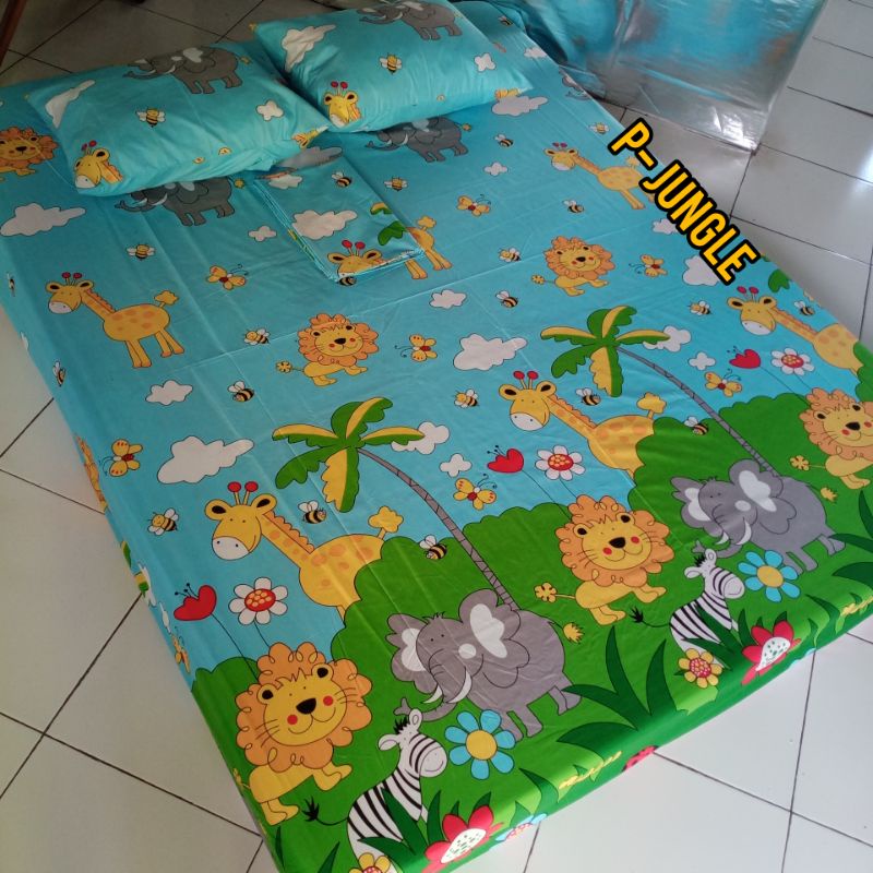 Jual Sprei Homemade JUNGLE uk120 160 180 200 sprei karakter | Shopee ...