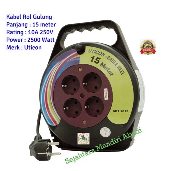 Jual Kabel Roll - Kabel Rol Kabel Roll 15 Meter Uticon Cable Reel Kanel ...