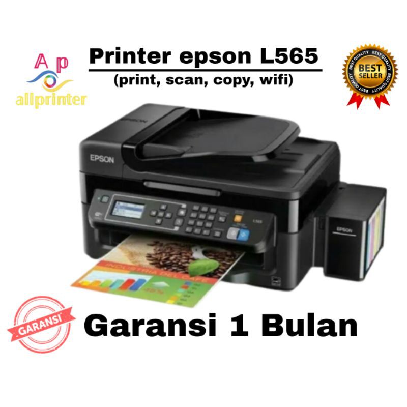 Jual printer epson L565 (scan, copy, wifi) printer murah/printer second ...